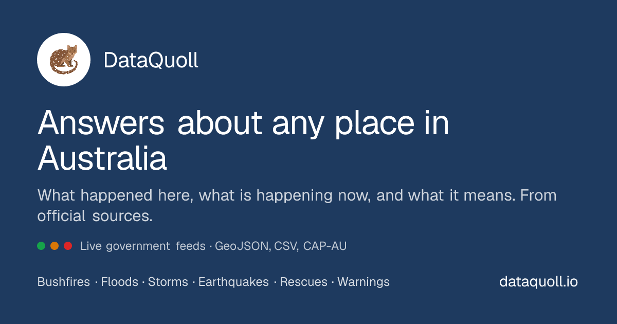 Live Emergency Incidents - Australia | DataQuoll